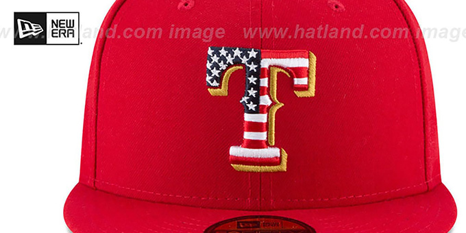 Texas Rangers 2018 JULY 4TH STARS N STRIPES Red Fitted Hat