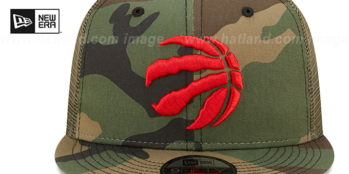 Toronto Raptors ARMY CAMO TRUCKER Hat by New Era