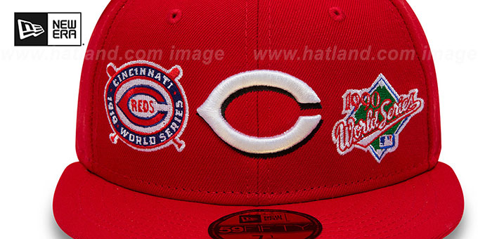 Cincinnati Reds HISTORIC CHAMPIONS Red Fitted Hat by New Era