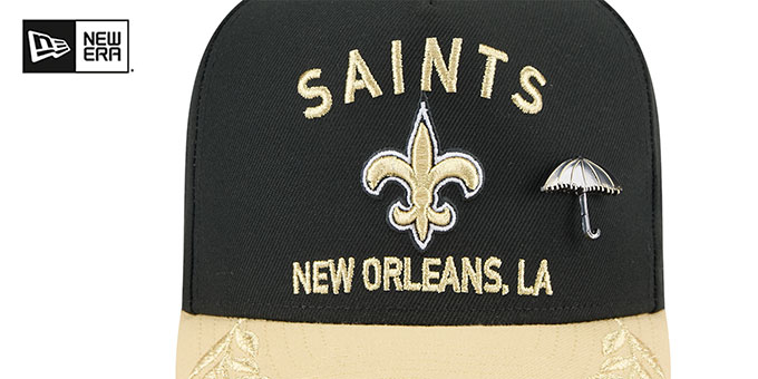 New Orleans Saints 2025 NFL DRAFT ONSTAGE A-FRAME Black-Gold Fitt