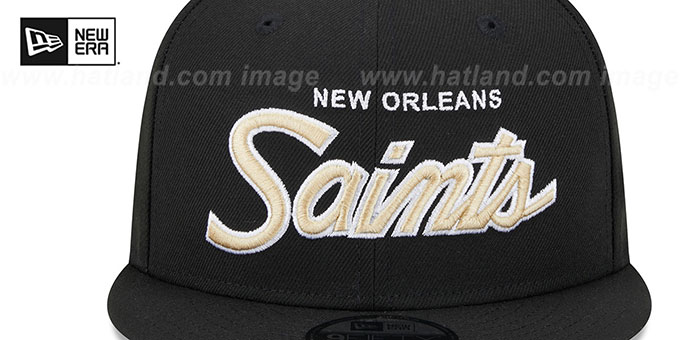 New Orleans Saints TEAM-SCRIPT SNAPBACK Black Hat by New Era