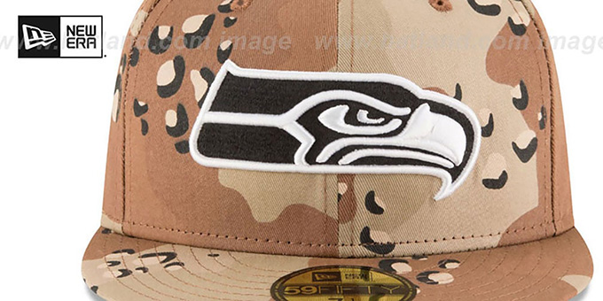 Seattle Seahawks NFL TEAM-BASIC Desert Storm Camo Fitted Hat