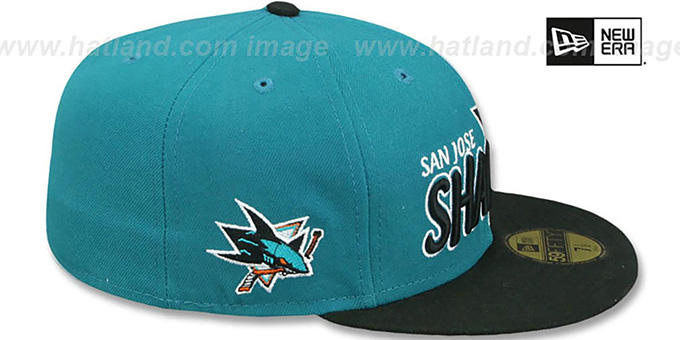 San Jose Sharks NHL-TIGHT Teal-Black Fitted Hat by New Era