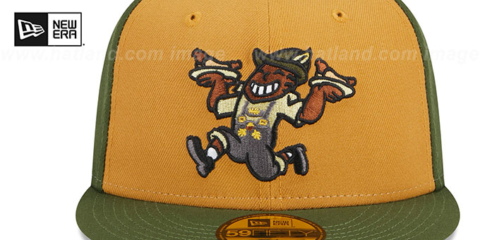 Wisconsin Timber Rattlers THEME NIGHT Tan-Green Fitted Hat