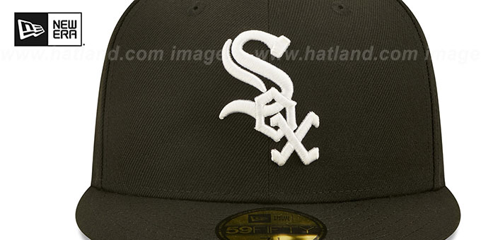 Chicago White Sox BANNER SIDE-PATCH Black Fitted Hat