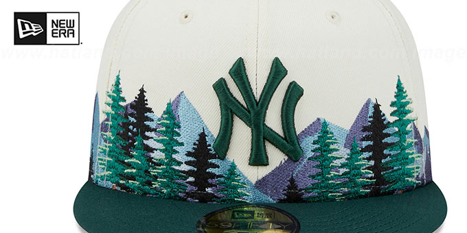 New York Yankees EVERGREEN White-Green Fitted Hat by New Era