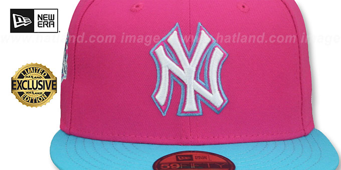 New York Yankees MIAMI VICE SIDE-PATCH Beetroot-Blue Fitted Hat