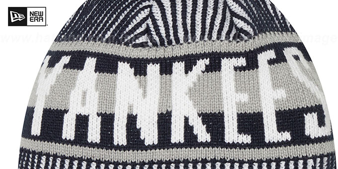 New York Yankees STRIPED Knit Beanie Hat by New Era