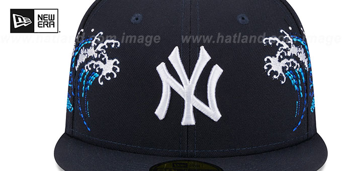 New York Yankees TONAL WAVE Navy Fitted Hat by New Era
