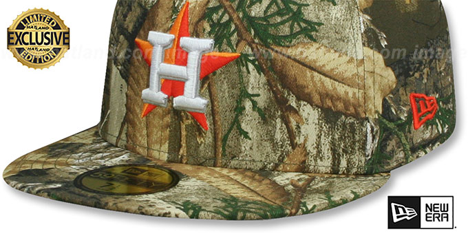 Houston Astros MLB TEAM-BASIC Realtree Camo Fitted Hat