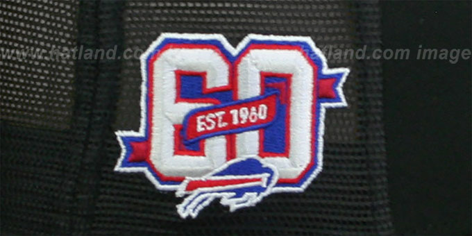 Buffalo Bills EST 1960 MESH-BACK SIDE-PATCH Black-Black Fitted Ha
