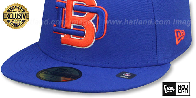 Denver Broncos THROWBACK NFL LIGATURE Royal Fitted Hat