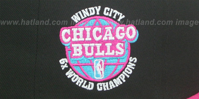 Chicago Bulls MIAMI VICE SIDE-PATCH Black-Beetroot Fitted Hat
