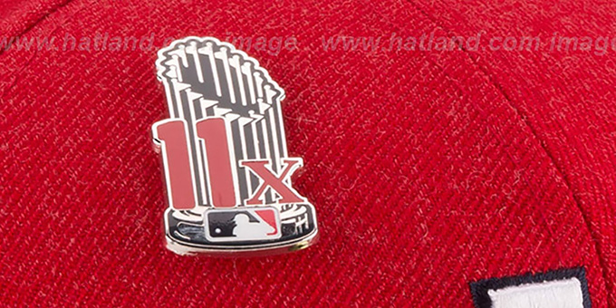 St Louis Cardinals 11X HEATHER-PIN Red Fitted Hat by New Era