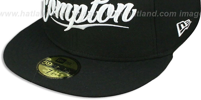 Compton FITTED SCRIPT Black Hat by New Era