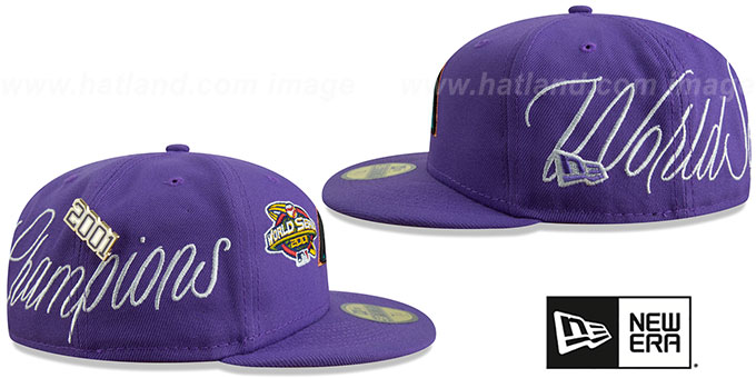 Arizona Diamondbacks HISTORIC CHAMPIONS Purple Fitted Hat