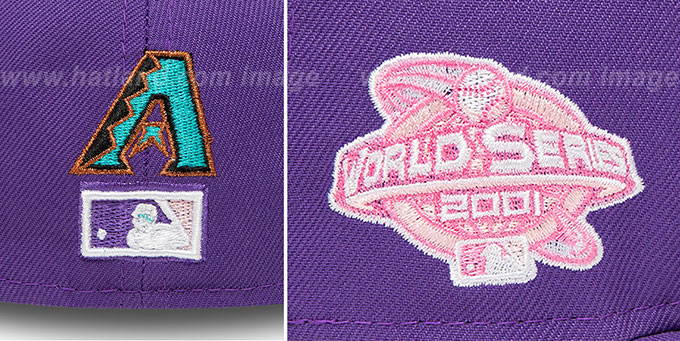 Arizona Diamondbacks LOGO BLOOM SIDE-PATCH Purple-Pink Fitted Hat