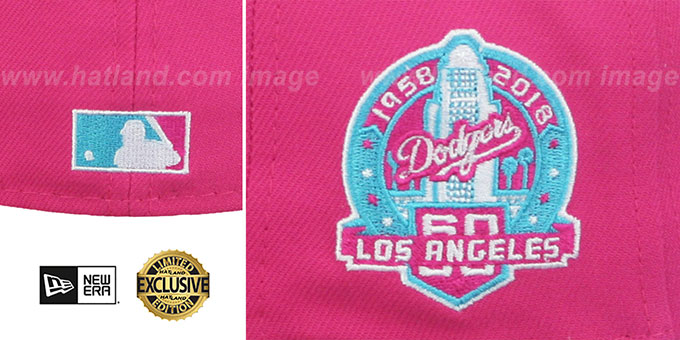 Los Angeles Dodgers MIAMI VICE SIDE-PATCH Beetroot-Blue Fitted Ha