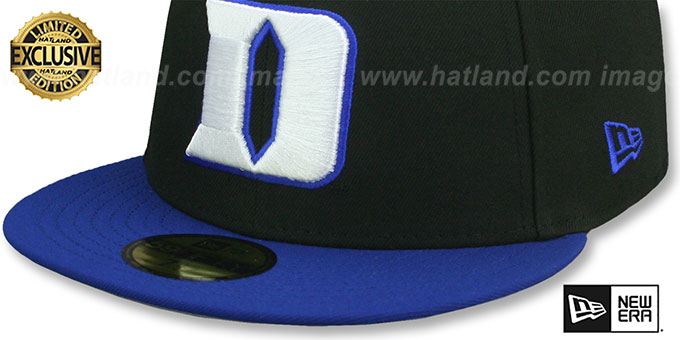 Duke NCAA TEAM-BASIC Black-Royal Fitted Hat by New Era