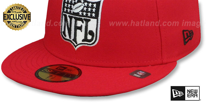 Atlanta Falcons THROWBACK NFL SHIELD-BASIC Red Fitted Hat