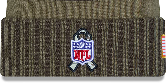 New York Giants 2025 SALUTE-TO-SERVICE Olive Knit Beanie Hat