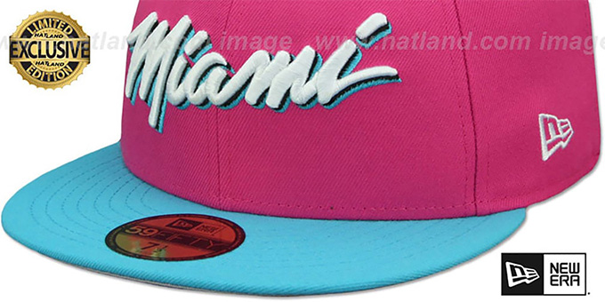 Miami Heat MIAMI VICE Beetroot-Blue Fitted Hat by New Era
