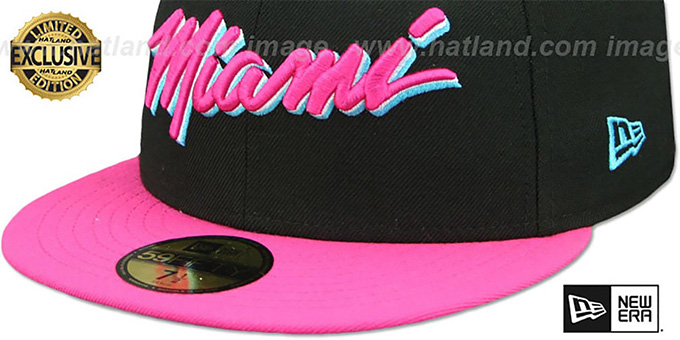 Miami Heat MIAMI VICE Black-Beetroot Fitted Hat by New Era