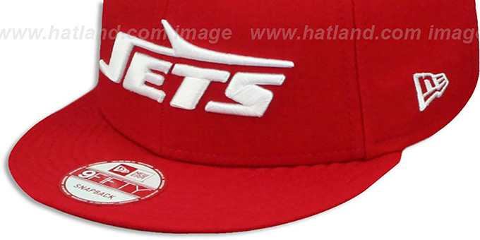 New York Jets THROWBACK TEAM-BASIC SNAPBACK Red-White Hat