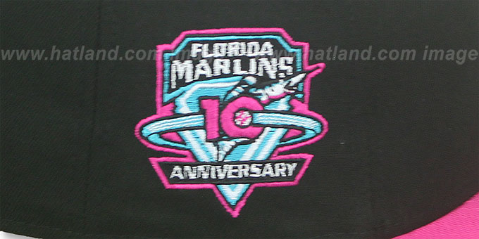 Florida Marlins MIAMI VICE SIDE-PATCH Black-Beetroot Fitted Hat