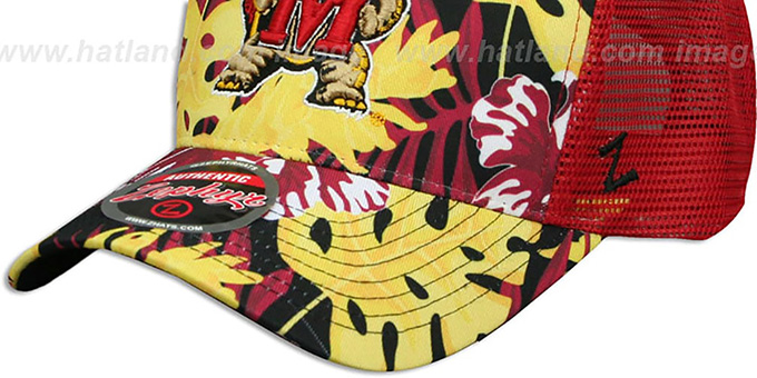 Maryland TROPICAL MESH SNAPBACK Red-Gold Hat by Zephyr