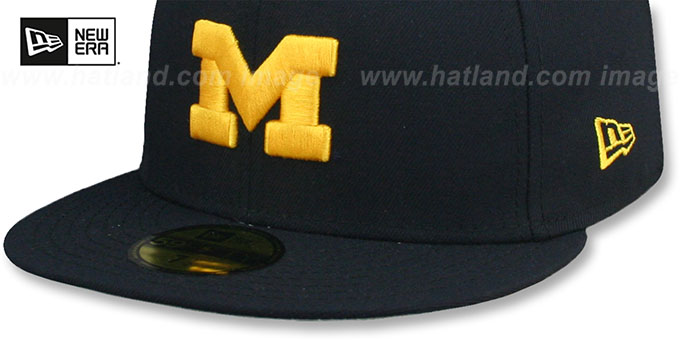 Michigan NCAA TEAM-BASIC Navy Fitted Hat by New Era