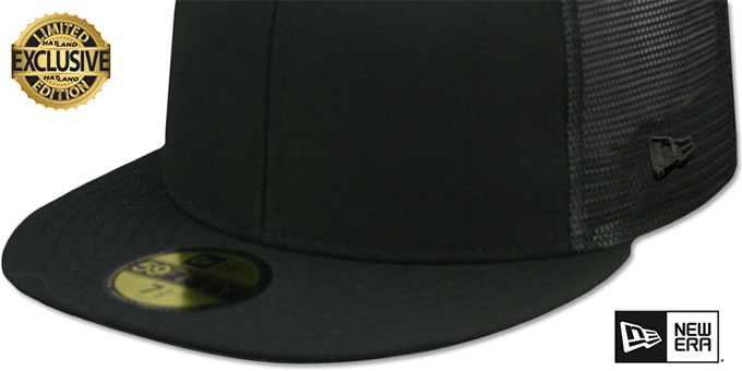New Era MESH-BACK 59FIFTY-BLANK Black-Black Fitted Hat