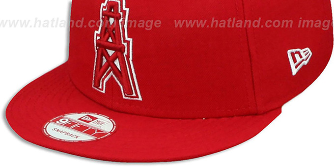 Houston Oilers THROWBACK TEAM-BASIC SNAPBACK Red-White Hat