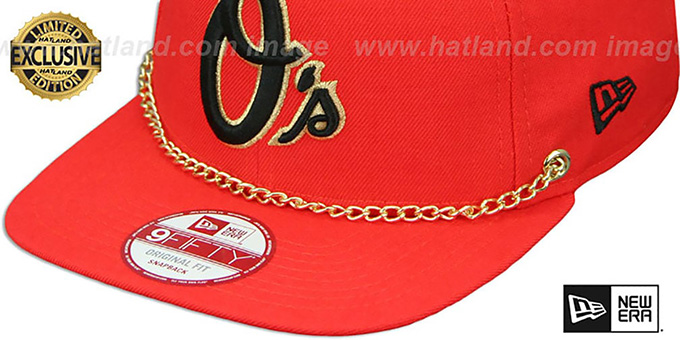 Baltimore Orioles CHAIN SNAPBACK Orange Hat by New Era