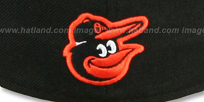 Baltimore Orioles SCRIPT-PUNCH Black-Orange Fitted Hat