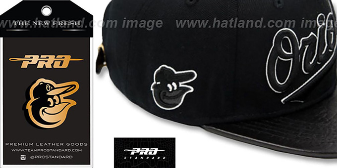 Baltimore Orioles SCRIPT STRAPBACK Black Hat by Pro Standard