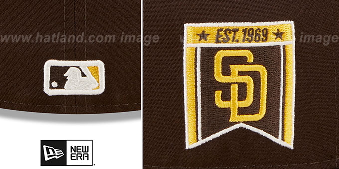 San Diego Padres BANNER SIDE-PATCH Brown Fitted Hat