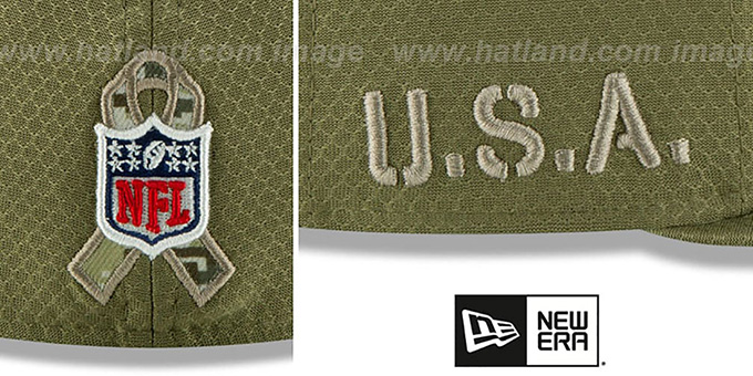 New England Patriots 2019 SALUTE-TO-SERVICE Olive Fitted Hat