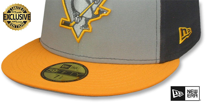 Pittsburgh Penguins GREY TONE Grey-Charcoal-Gold Fitted Hat