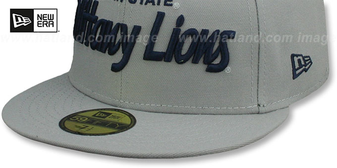 Penn State NCAA TEAM-SCRIPT Grey Fitted Hat by New Era
