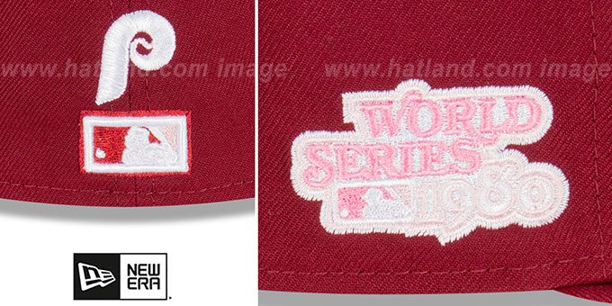 Philadelphia Phillies LOGO BLOOM SIDE-PATCH Burgundy-Pink Fitted