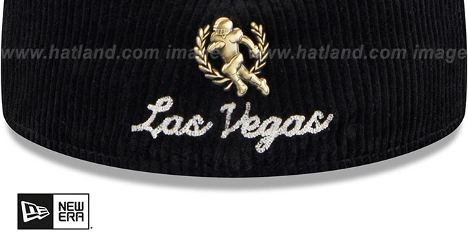 Las Vegas Raiders LETTERMAN PIN CORDUROY Black Fitted Hat