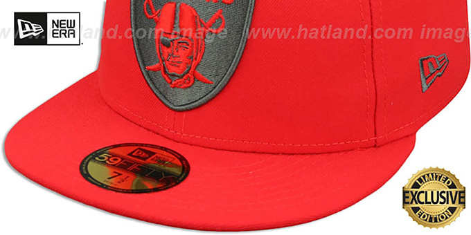 Oakland Raiders NFL TEAM-BASIC Fire Red-Charcoal Fitted Hat