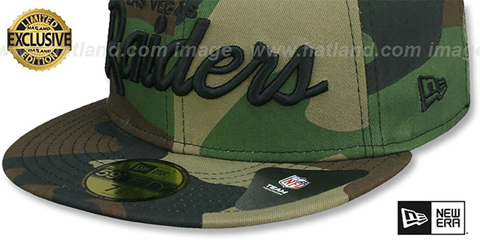 Las Vegas Raiders NFL TEAM-SCRIPT Army Camo Fitted Hat