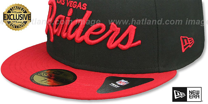 Las Vegas Raiders NFL TEAM-SCRIPT Black-Red Fitted Hat