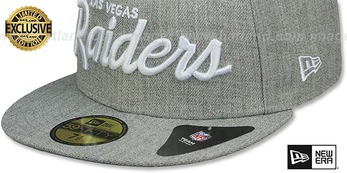 Las Vegas Raiders NFL TEAM-SCRIPT Heather Grey Fitted Hat