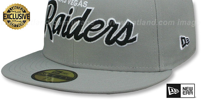 Las Vegas Raiders NFL TEAM-SCRIPT Light Grey Fitted Hat