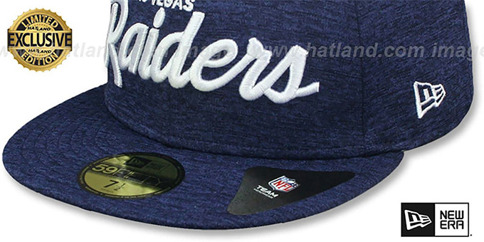 Las Vegas Raiders NFL TEAM-SCRIPT Light Navy Shadow Tech Fitted H