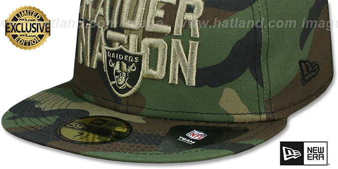 Las Vegas Raiders RAIDER-NATION Army Camo-Tan Fitted Hat