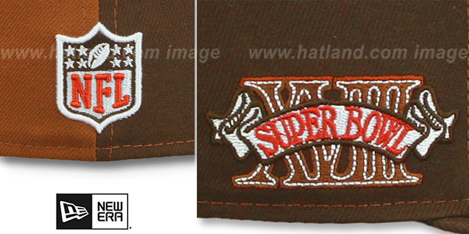 Las Vegas Raiders SB XVIII SPLIT SIDE-PATCH Brown-Wheat Fitted Ha
